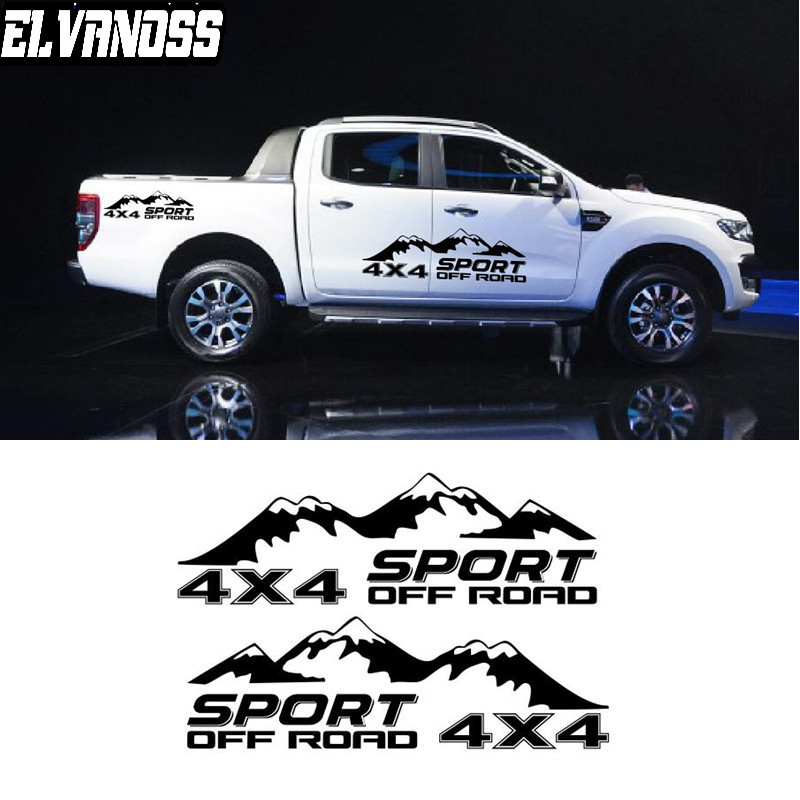 Jual STIKER CUTTNG 2pcs 4X4 OFF ROAD Sport Stripes Mountain Graphic ...