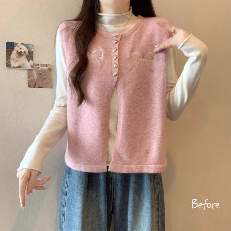 Jual Rompi Rajutan Bordir Busur Rompi Serbaguna Kemeja Rajutan Tanpa ...