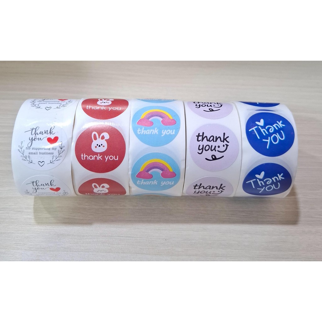 Jual 1ROLL Sticker Thankyou isi 500pcs Label Hand made Thank You Stiker ...