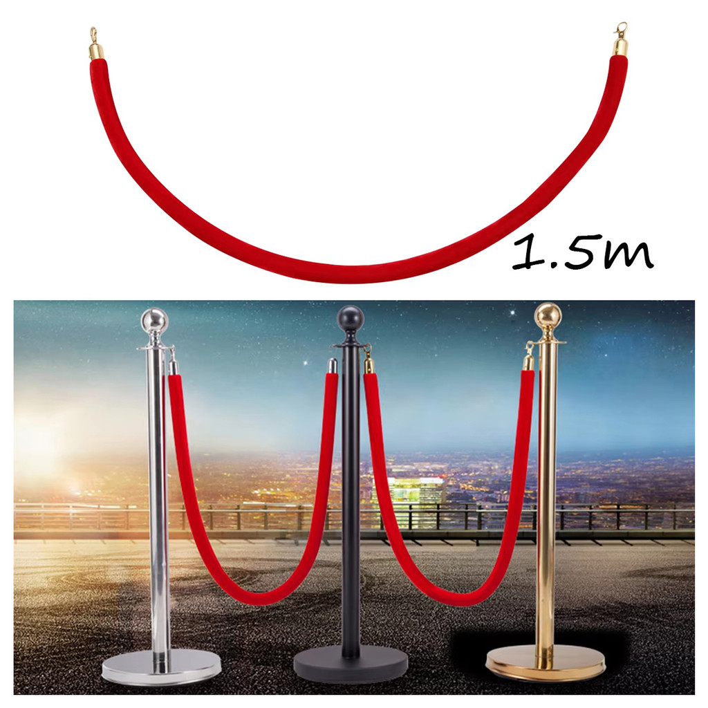 Jual 1.5M Tali Tiang Antrian Merah Beludru Tali Pembatas Antrian Red ...