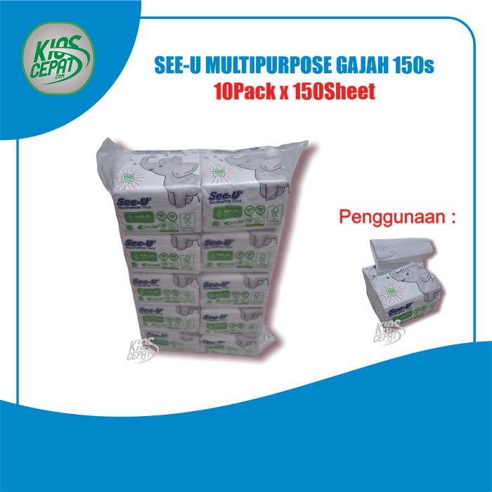Jual Tissue SEE-U Multipurpose 150s ISI 10 PACK (See-U GAJAH) | Shopee ...