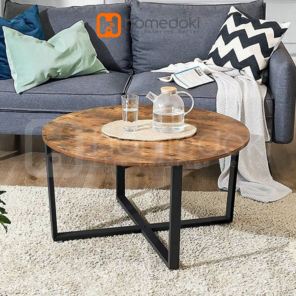 Jual Homedoki Meja Bulat Minimalis / Coffee Table / Meja sudut / Meja ...