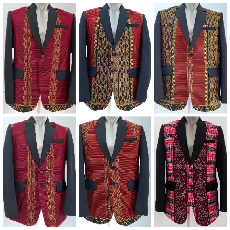 Jual BAJU BATIK PRIA KEREN MODEL BARU /Jas batik tenun ulos motif asli ...