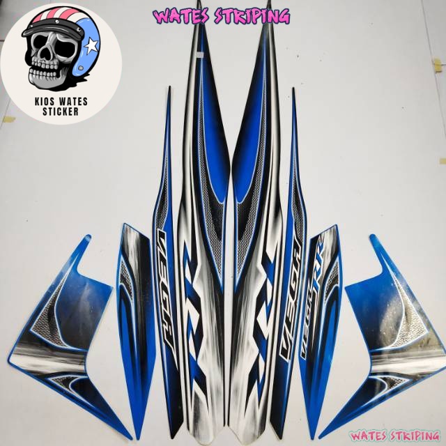 Jual Striping Decal Polet Sticker yamaha vega rr 2013 2014 biru stiker ...