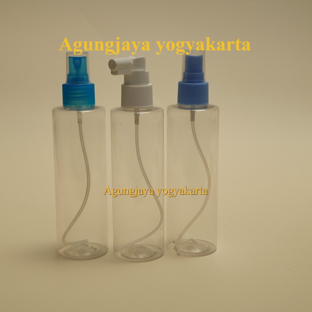 Jual Botol Plastik 220 ml Round Flate Natural Tutup Spray / Botol ...