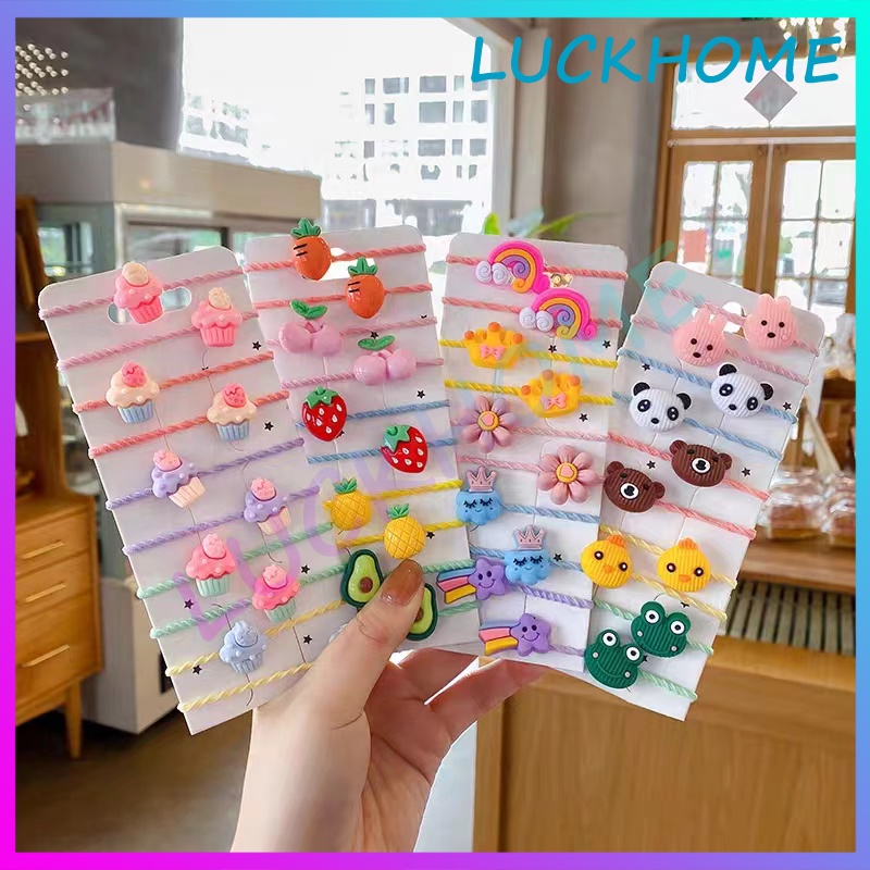 Jual 10PCS Set Ikat Rambut Anak Korea Karakter Ikat Rambut Karet Korea ...