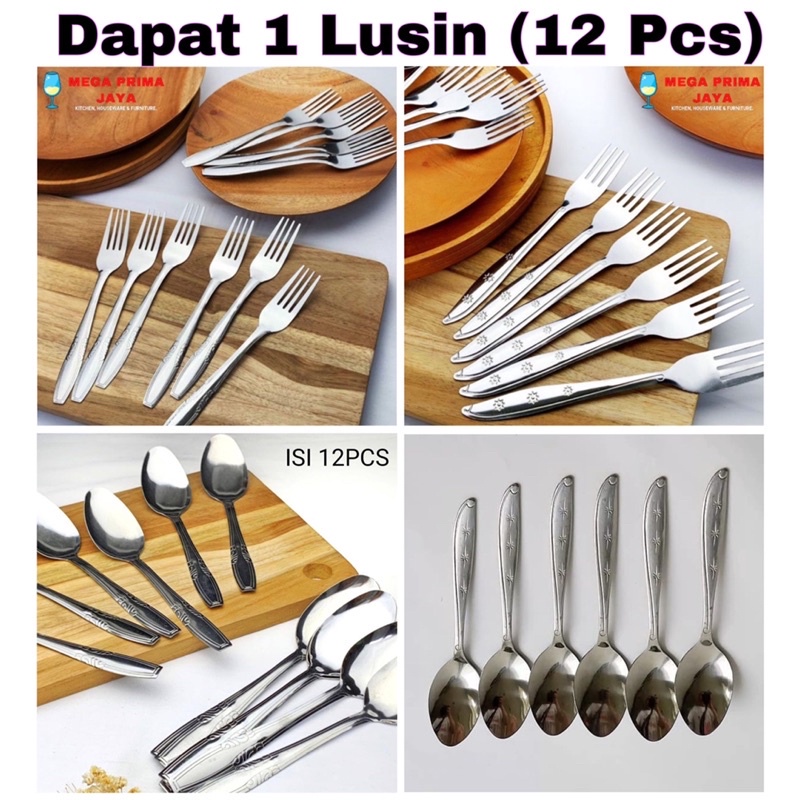 Jual TS SENDOK GARPU STAINLESS LUSINAN / SENDOK GARPU MAKAN POLOS SERBA ...