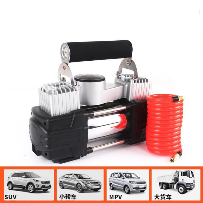 Jual Premium Pompa Ban Mobil Heavy Duty Air Compressor Double Cylinder ...