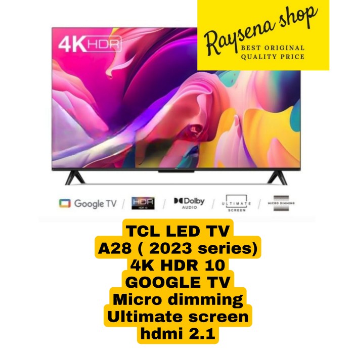 Jual TCL 43A28 4K GOOGLE TV 2023 Series 43 inch | Shopee Indonesia