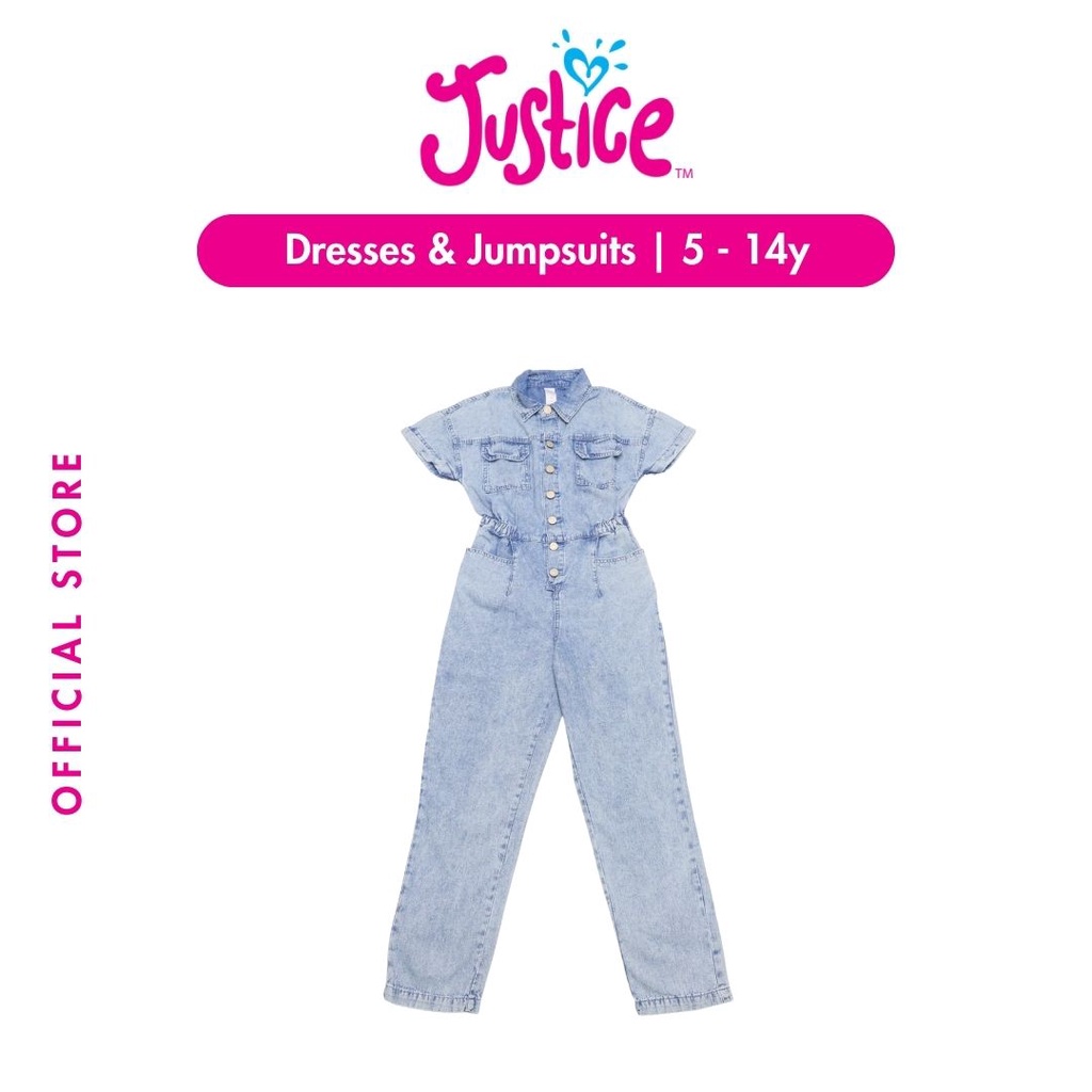 Jual Justice Girls Utility Jumpsuit - Jumpsuit Anak Perempuan(Biru ...