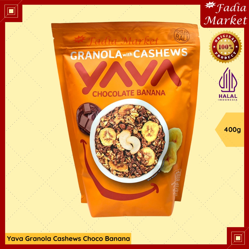 Jual Yava Granola Oats Cashews Mente Chocolate Vanilla Coklat 400g ...