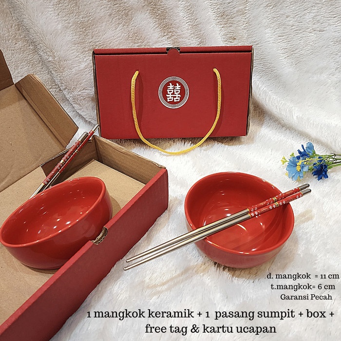 Jual souvenir mangkok set hampers sangjit teapai pernikahan - set E ...