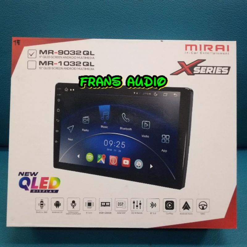 Jual Mirai MR 9032QL MR9032QL head unit tape mobil Android 9032 QL QLED 9 inch | Shopee Indonesia