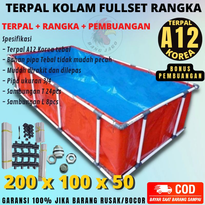 Jual TERPAL KOLAM FULLSET MINIMALIS KOLAM IKAN TERPAL FULL SET PIPA ...