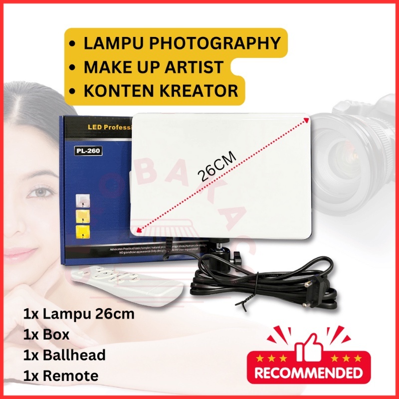 Jual LAMPU FOTOGRAFI MUA RIAS PL-260 10 INCH LED CAMERA LIGHT / LED ...