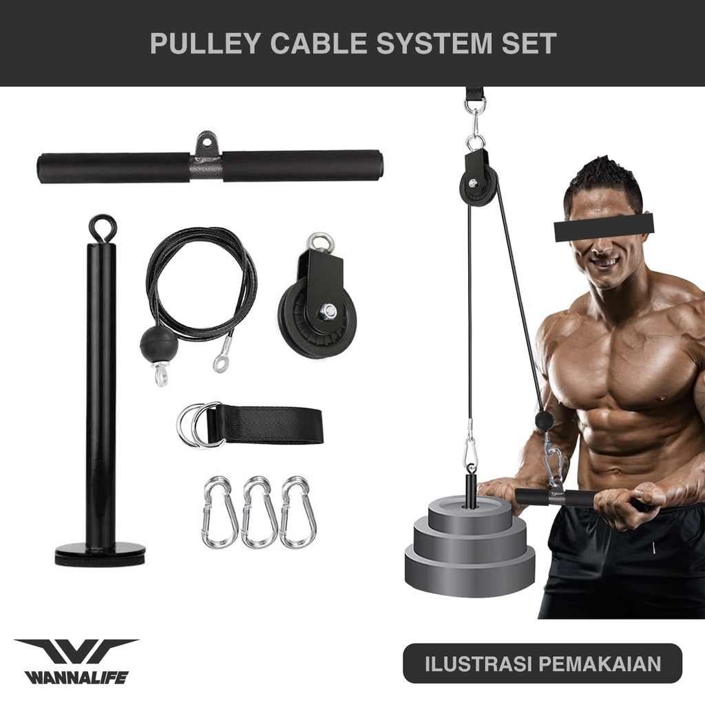 Jual Pulley Cable System Set Wannalife | Katrol Fitness Gym Mesin ...