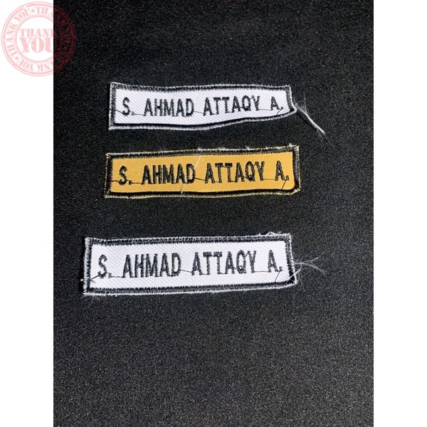 Jual Bordir bet nama , badge nama , emblem nama , bordir nama , patch ...