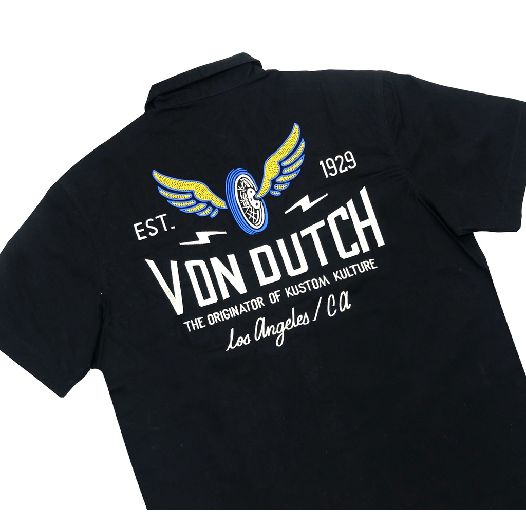 Jual Von Dutch Workshirt 0907 Black | Shopee Indonesia