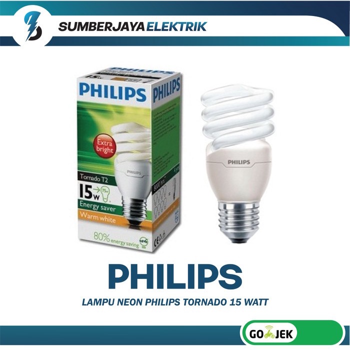 Jual Lampu neon philips philip TORNADO spiral 15W 15 watt Cahaya Putih | Shopee Indonesia