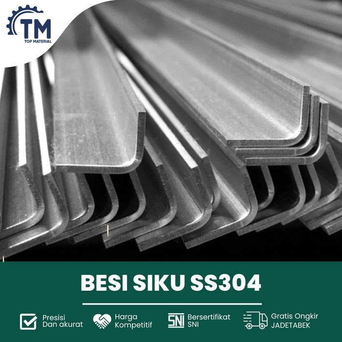 Jual Besi Siku Stainless Steel SS304 100 x 100 x 10mm x 6M SNI | Shopee Indonesia