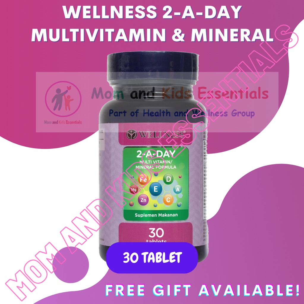 Jual WELLNESS 2 A DAY 30 TABLET SUPLEMEN MULTIVITAMIN MINERAL FORMULA ...