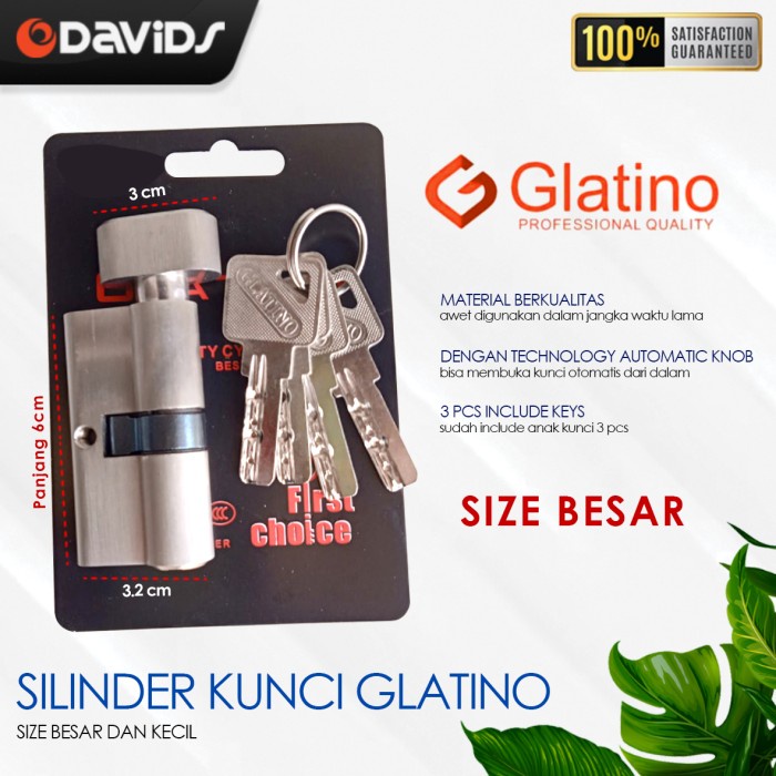 Jual Silinder Kunci Pintu Anak Cylinder Rumah Kamar Knob Glatino 60mm | Shopee Indonesia
