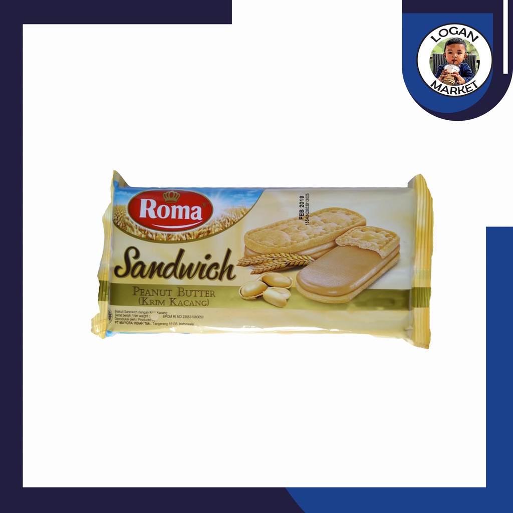 Jual Roma Sandwich Peanut Kacang 189gram 189 gram | Shopee Indonesia