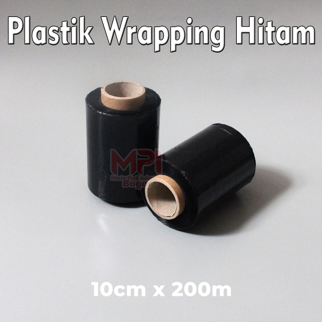 Jual Plastik Wrapping Hitam 10 cm x 200 m / Stretch Film Hitam 10 cm x ...