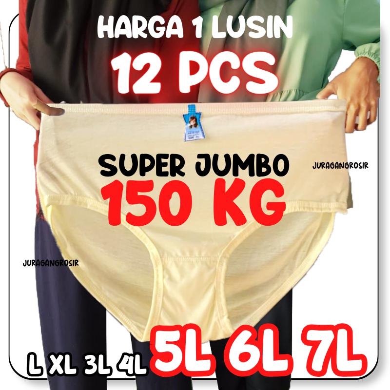Jual (L XL 3L 4L 5L 6L 7L)(12 pcs & 6 pcs) Lusinan Celana dalam wanita jumbo murah/cd katun ...