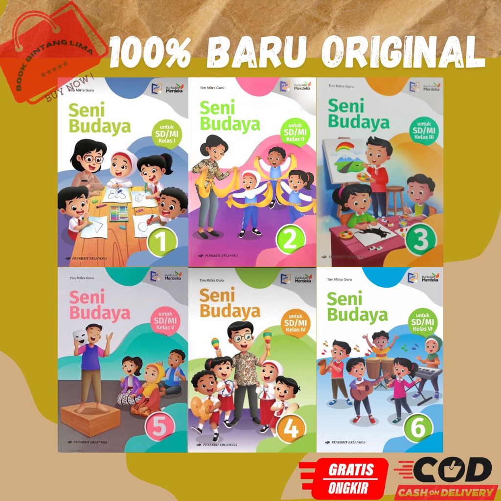 Jual Buku Seni Budaya SD/MI Kelas 1 2 3 4 5 6 Penerbit Erlangga Kurikulum Merdeka - Tim Mitra ...