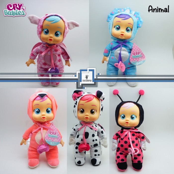 Jual Cry Babies Tiny Cuddle Animal Boneka Bayi Alive Baby bisa menangis ...