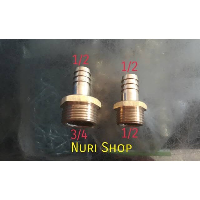 Jual Neple Selang/ Nepel/ Sambungan Selang Kuningan 1/2 x 1/2 | Shopee ...