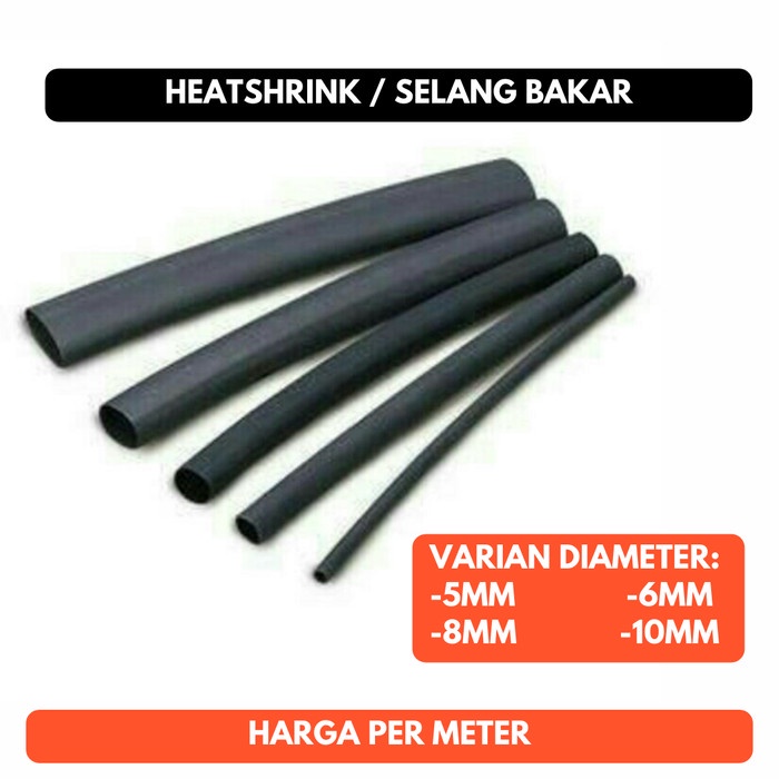 Jual Selang Bakar Heatshrink 5mm 6mm 8mm 10mm 1cm Heat Shrink Isolasi ...