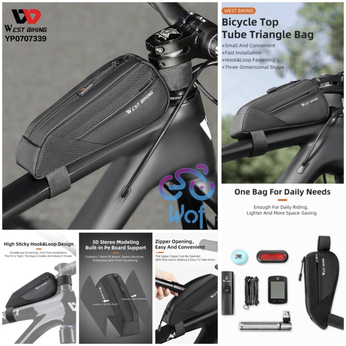 Jual WEST BIKING 339 Tas Frame Depan Sepeda Portable Mini Bicycle Top Tube Bag YP0707339 ...