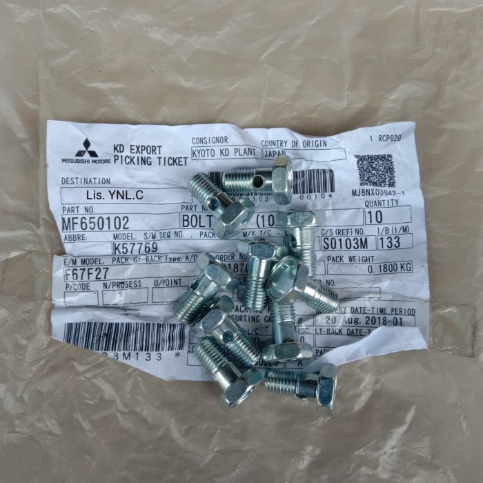 Jual Baut Bolt Oli Bolong Blower Rem Mitsubishi L300 Kuda Diesel ...