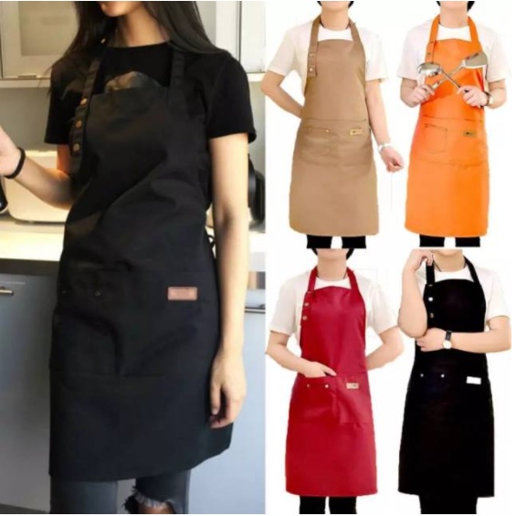 Jual Apron Celemek Barista Korean Style Pria Wanita Celemek Dapur Masak ...