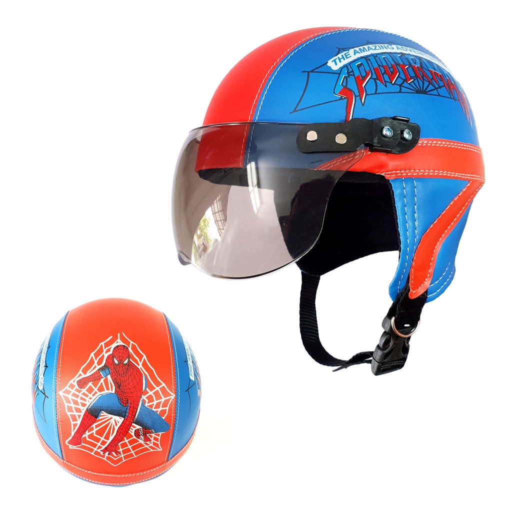 Jual Helm anak cowok / Helm Anak RETRO SPIDERMAN / Helmet Non SNI ...