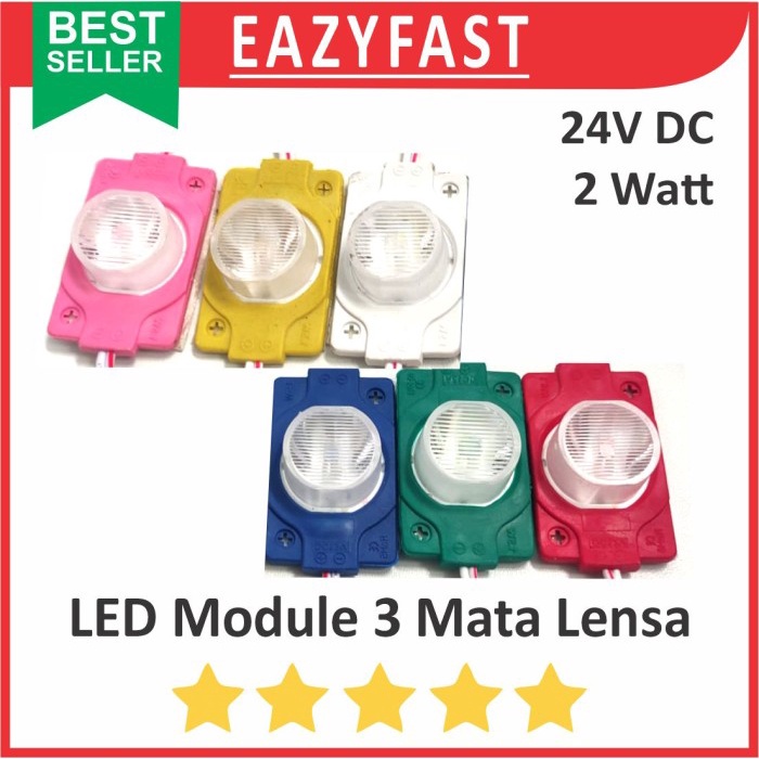 Jual Lampu LED Strip Module Modul 1 Mata Lensa 24V DC 24 V Volt Mobil ...