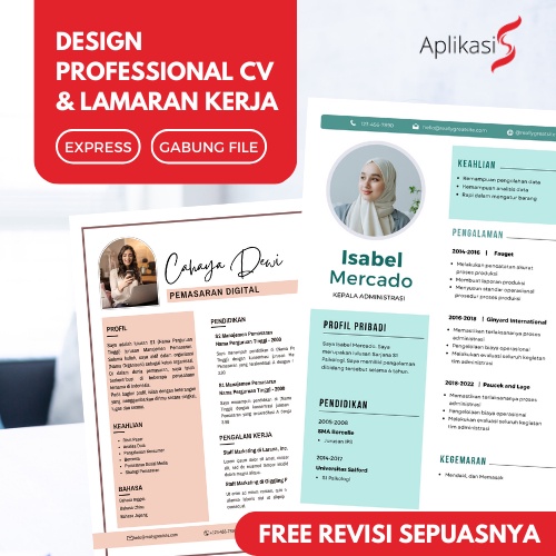 Jual Pembuatan CV | Desain CV / Design CV dan Lamaran Kerja - FREE REVISI | Shopee Indonesia