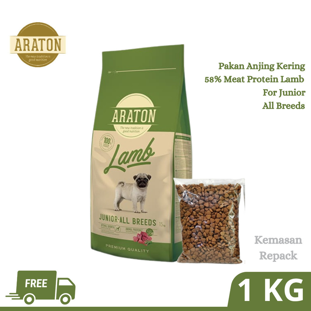 Jual Dog Food ARATON Lamb 58 % Meat Protein For Junior All Breeds Makan ...