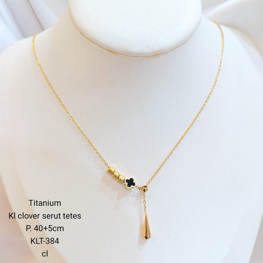 Jual Kalung Titanium Clover Serut Tetes KLT-384 | Shopee Indonesia