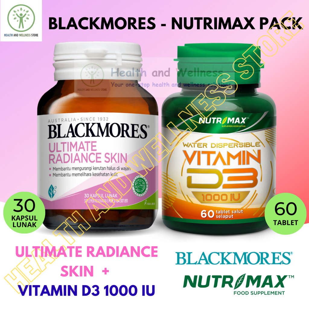 Jual Blackmores Ultimate Radiance Skin 30 Kapsul Lunak Dan Nutrimax Vitamin D3 1000 IU 60 Tablet ...