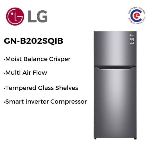 Jual LG GN-B202SQIB Kulkas 2Pintu - Smart Inverter Compressor-202L/187L ...