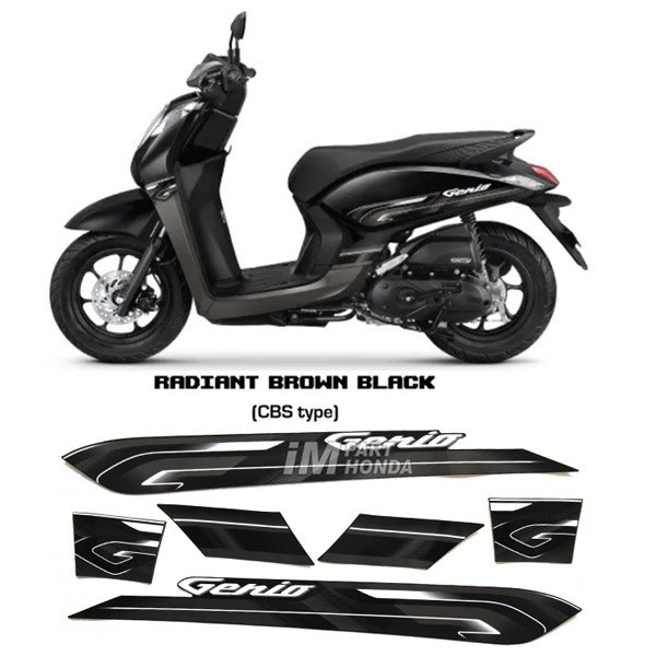 Jual Stiker Genio 2022 Hitam Coklat Radiant Brown Black Velg 12 ...