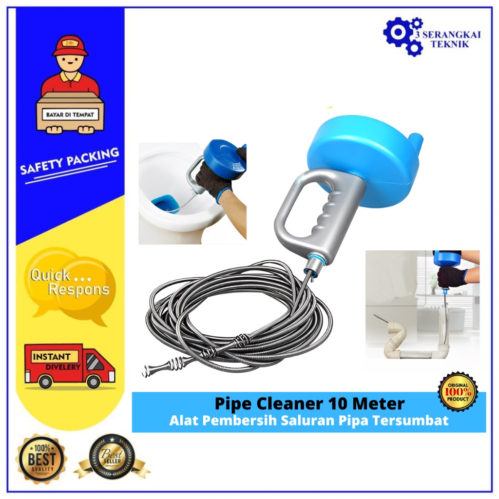 Jual Pipe Cleaner 10 Meter Drain Pembersih Saluran Pipa Mampet | Shopee ...