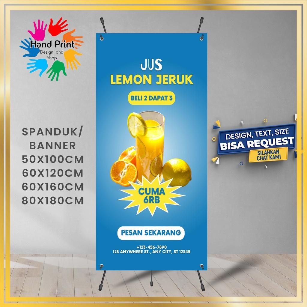 Jual SPANDUK / BANNER Minuman Es Jus Jeruk Lemon 60x160 CM Cocok Luar ...