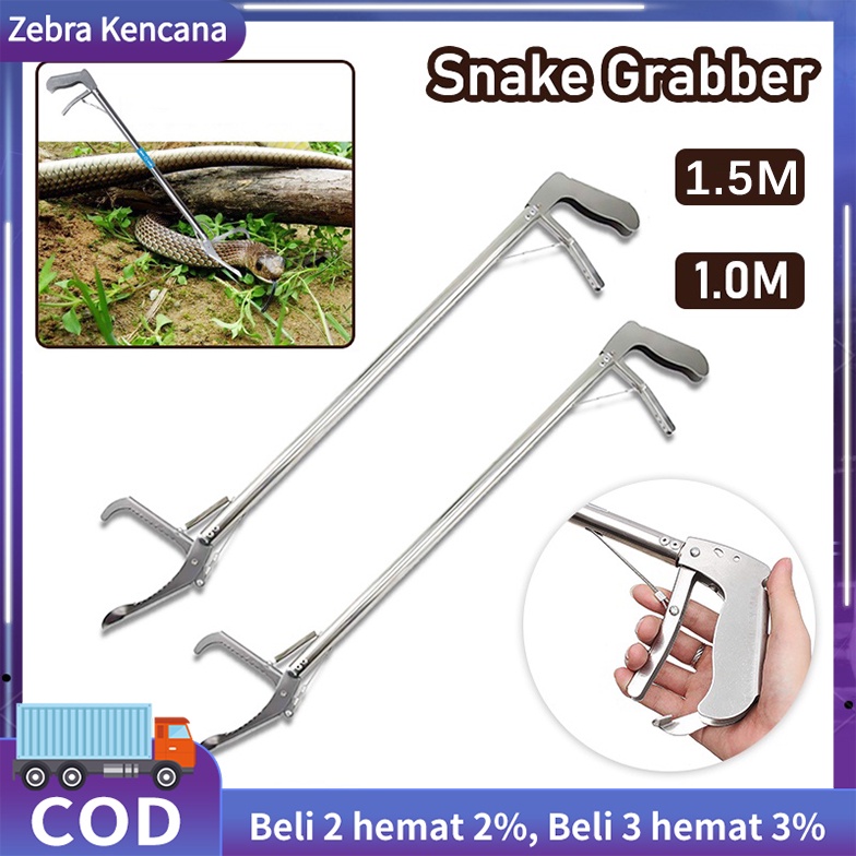 Jual Tongkat Penangkap Ular Alat Penjepit Ular Snake Tongs Silver ...