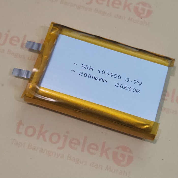 Jual XRH 103450 2000mAh 1C Baterai LiPo 3.7V Tanpa PCM Kabel Non Protected | Shopee Indonesia