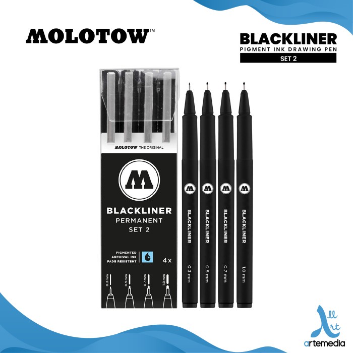 Jual Drawing Pen Molotow Blackliner Set Pigment Ink Pulpen Gambar Manga ...