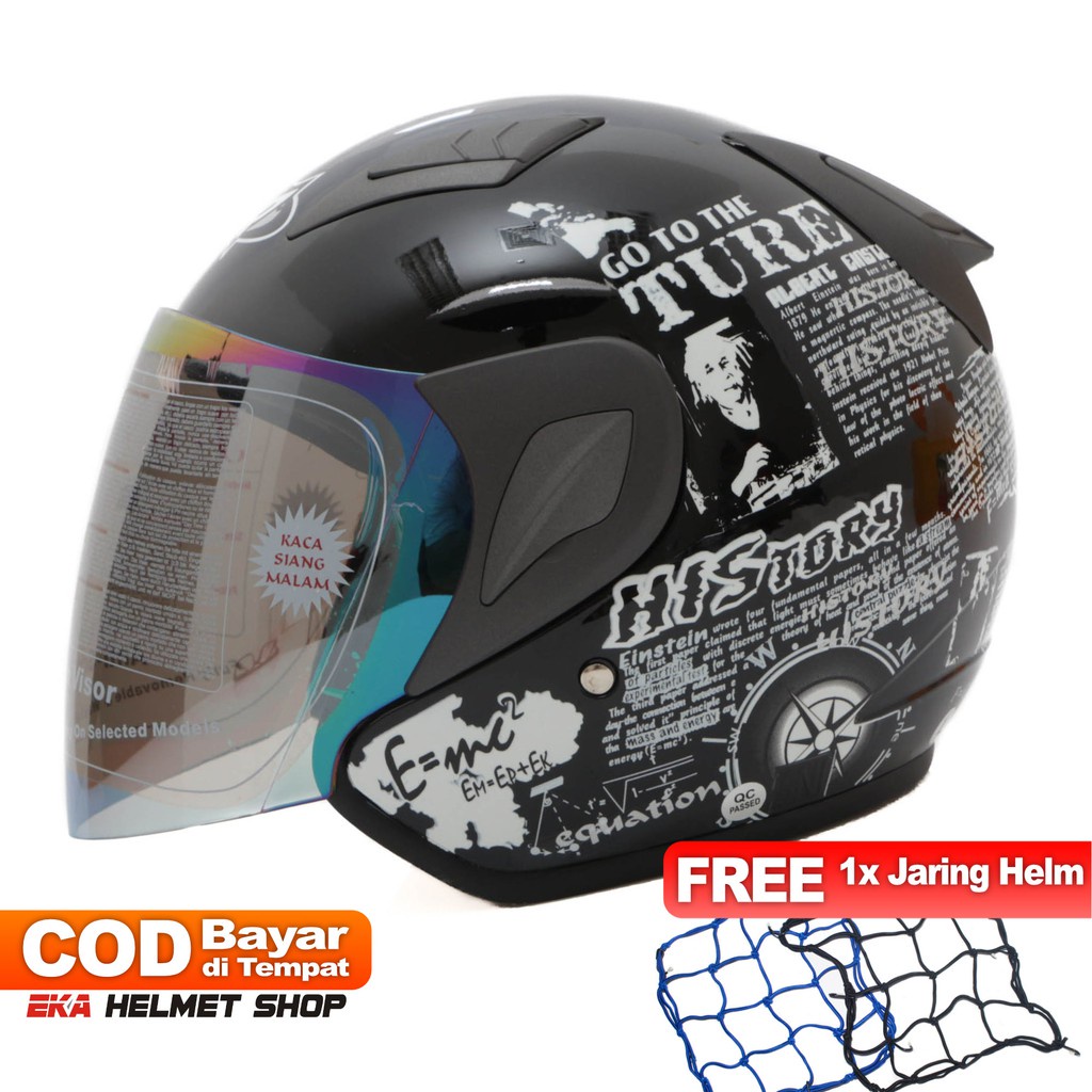 Jual Helm Motor Pria Evo SNI Helem Cowok Dewasa Motif Keren Helmet ...
